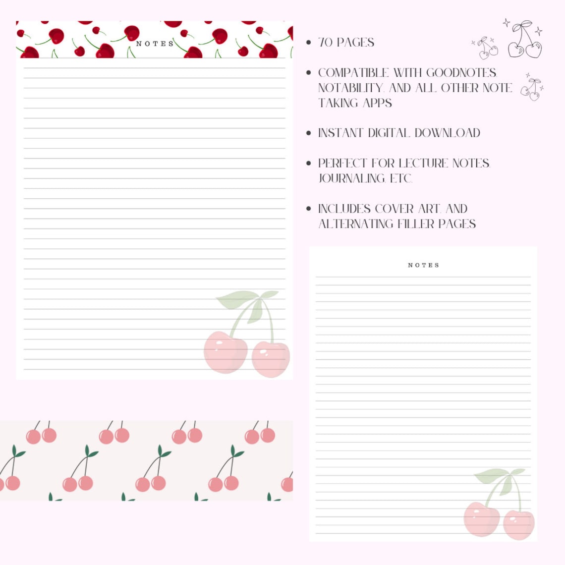 Cherry Notebook - Digital Download - Etsy