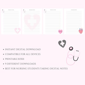 Digital Downloadable Nursing Notes - Notebook Pages - Nursing Notes ...