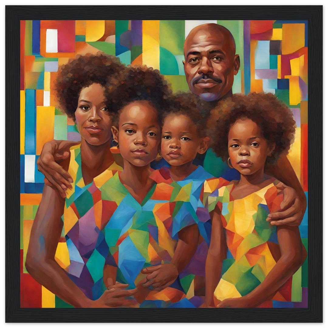 Black Family Art, Native American Family Portrait, Black Couples Wall ...