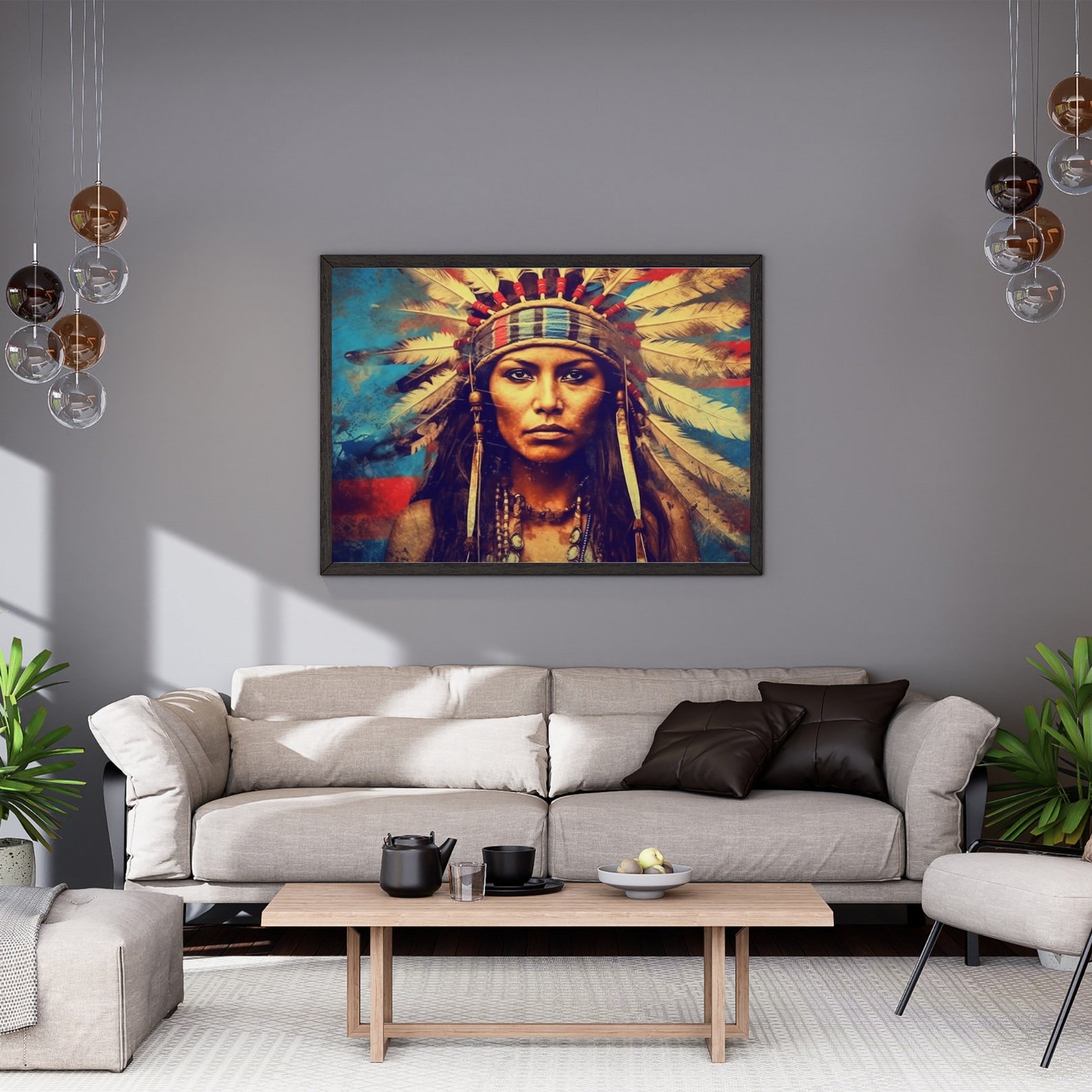Spiritual Native Indian Chief: Abstract Expressionist Art |digital ...