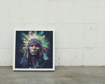 Native American Indian Girl Canvas Wall Art Print - Etsy