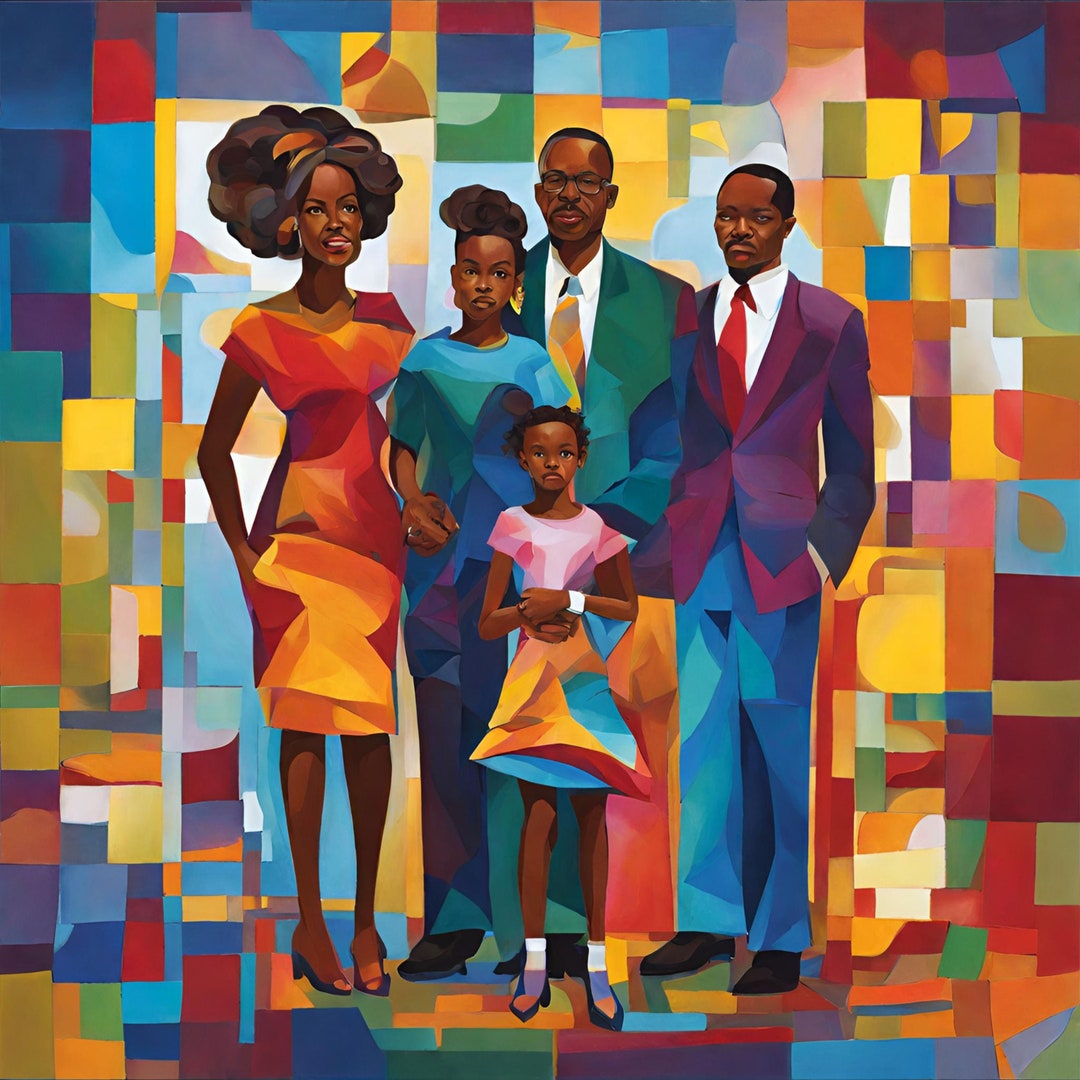 Black Family Bundle Clipart, African American Family Clipart, Family ...