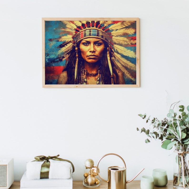 Spiritual Native Indian Chief: Abstract Expressionist Art |digital ...