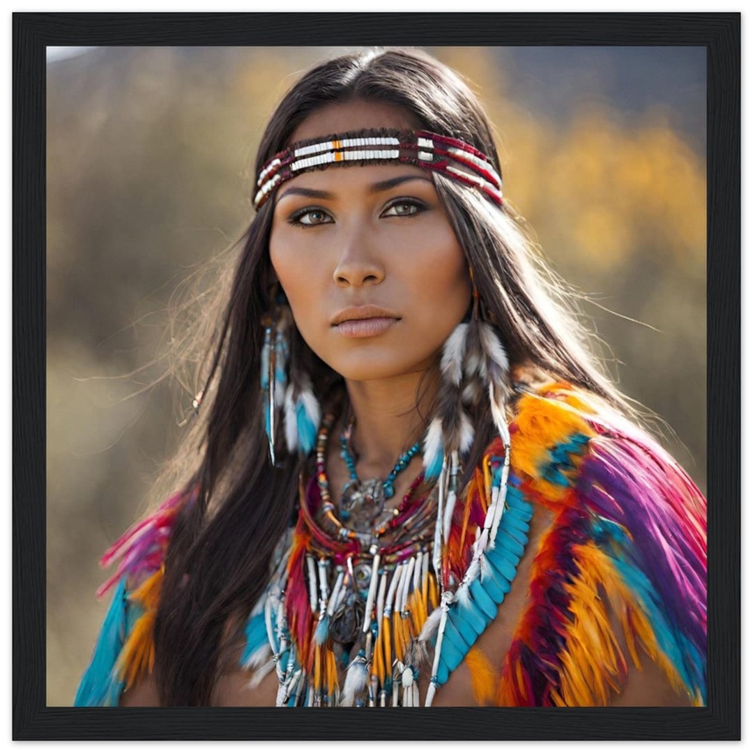 Beautiful Abstract Indian Native American Female Woman Native ...