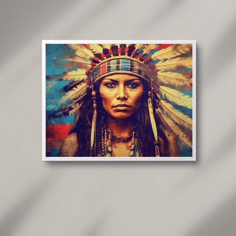 Spiritual Native Indian Chief: Abstract Expressionist Art |digital ...