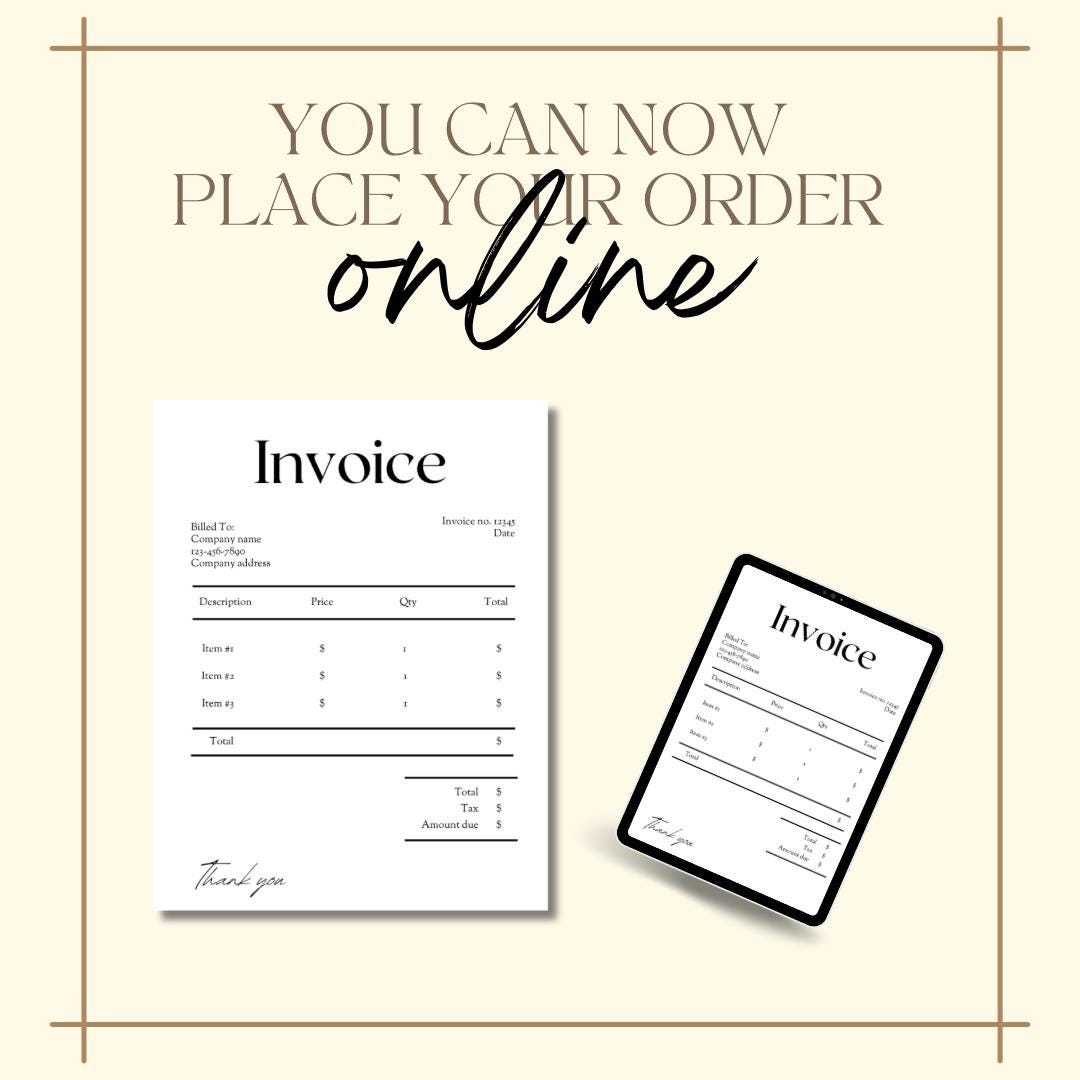 Editable Canvas Invoice Template Minimalistic Business Template - Etsy