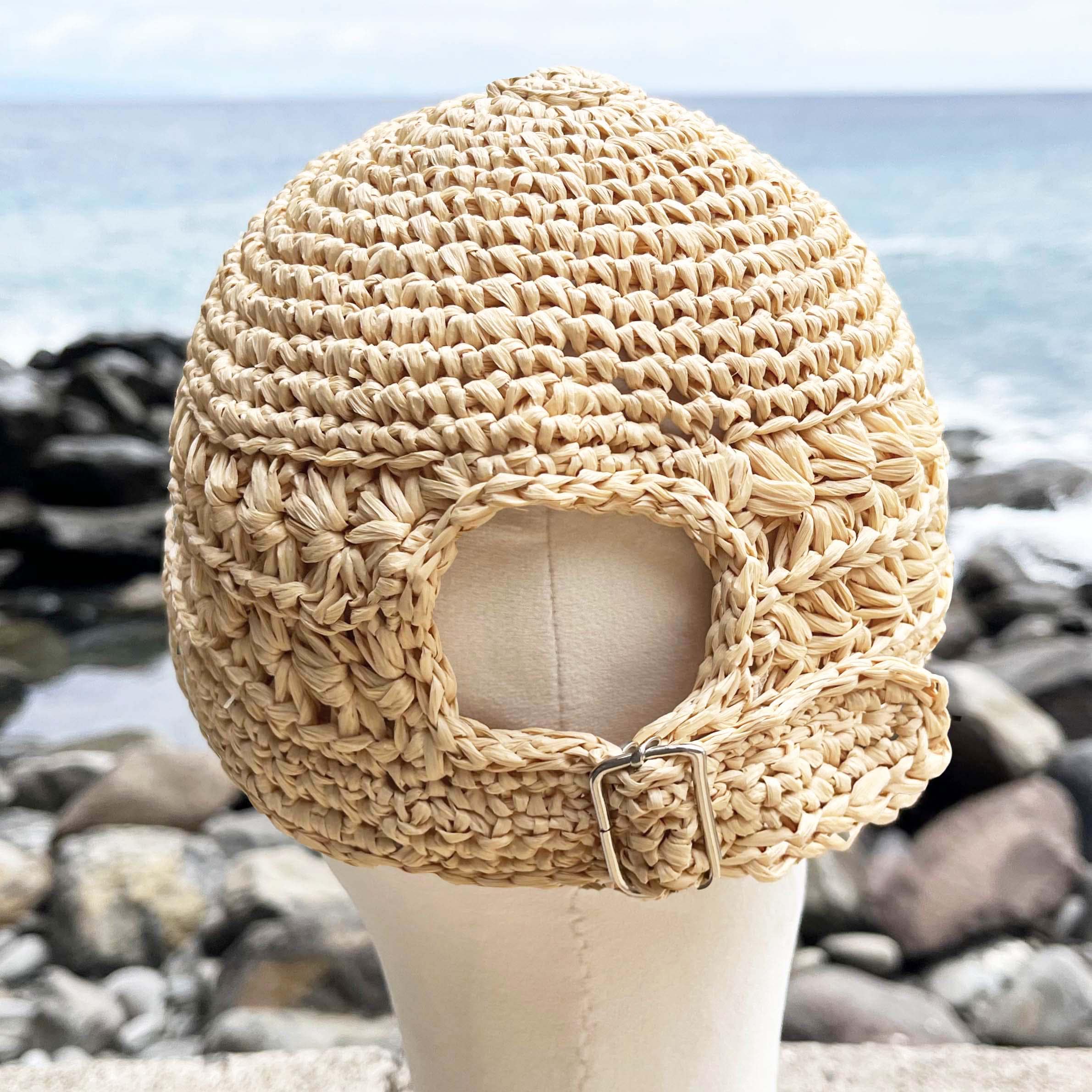 Crochet Baseball Cap Pattern PDF | Raffia Ponytail Sun Visor Hat | Star ...
