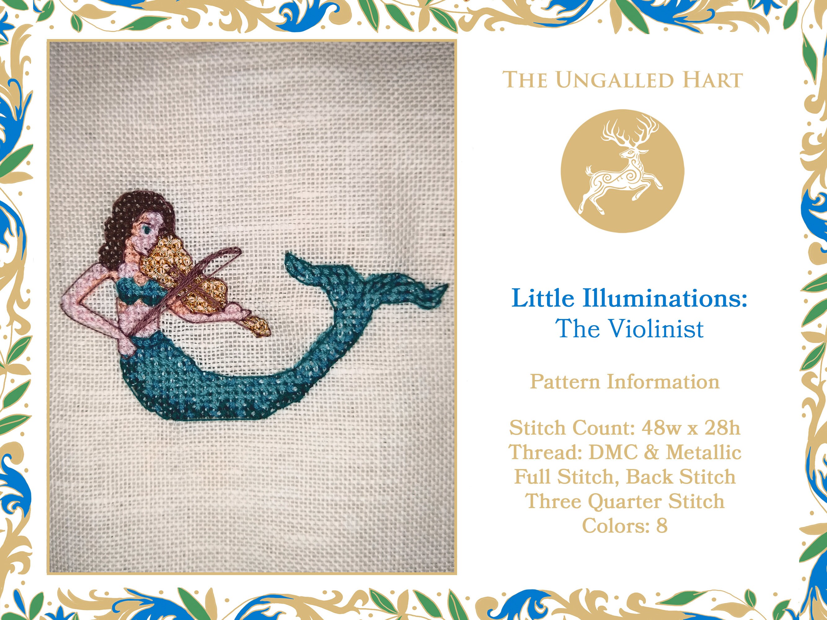Little Illuminations: the Violinist, Cross Stitch, Digital Pattern, PDF ...