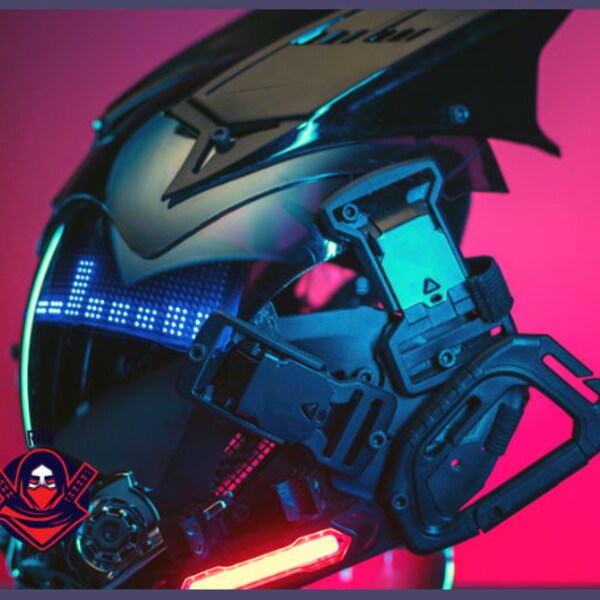 Cyberpunk Cyber Ninja Helmet - Etsy