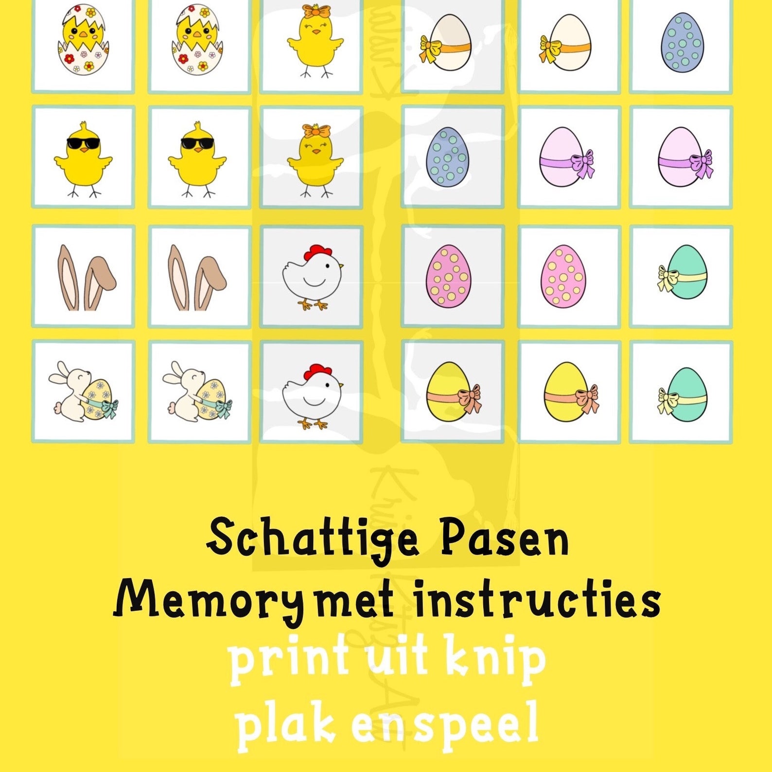 Paas Memory spelletje om zelf uit te printen Sale diy spel knutselen ...