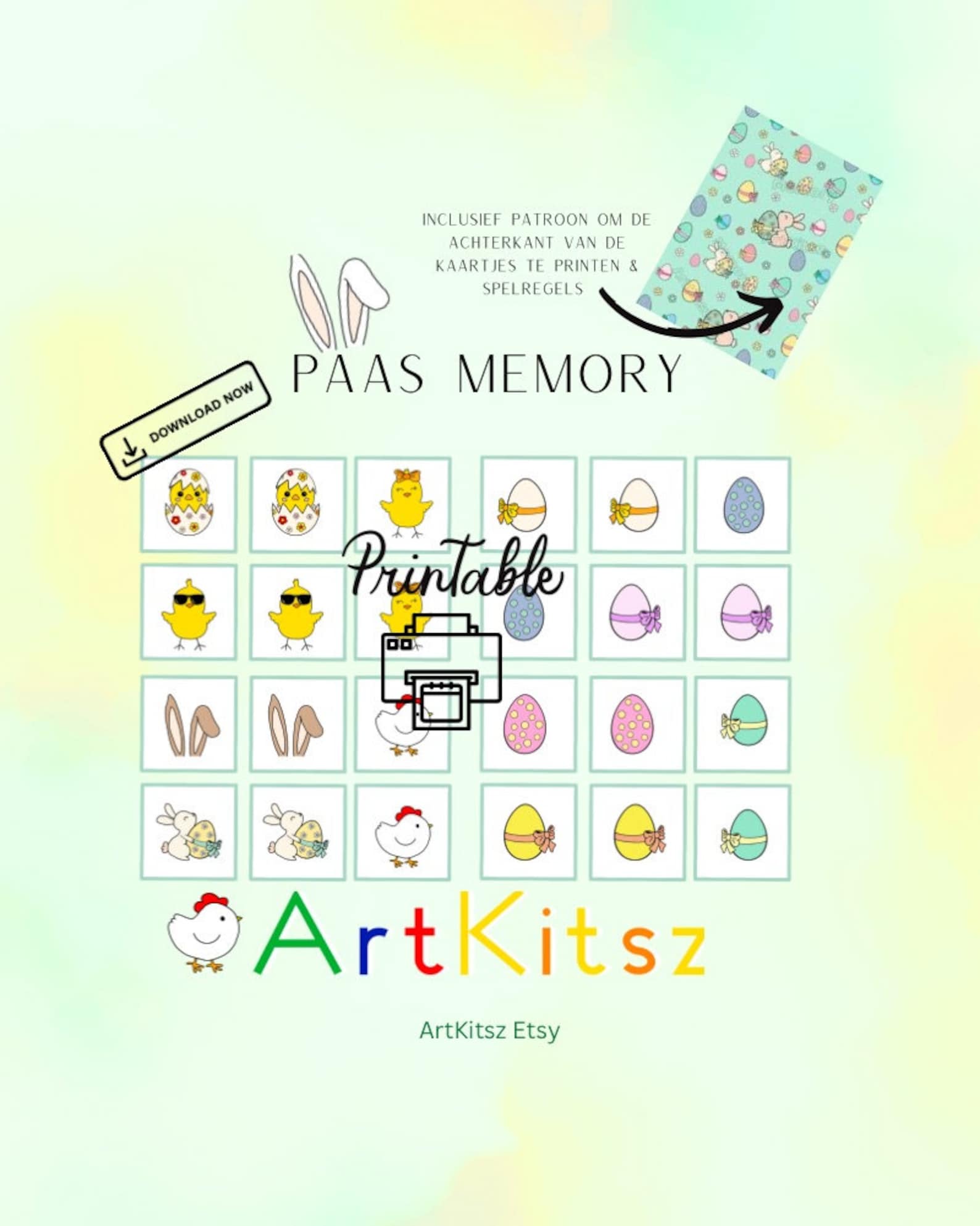 Paas Memory spelletje om zelf uit te printen | Sale | diy spel ...