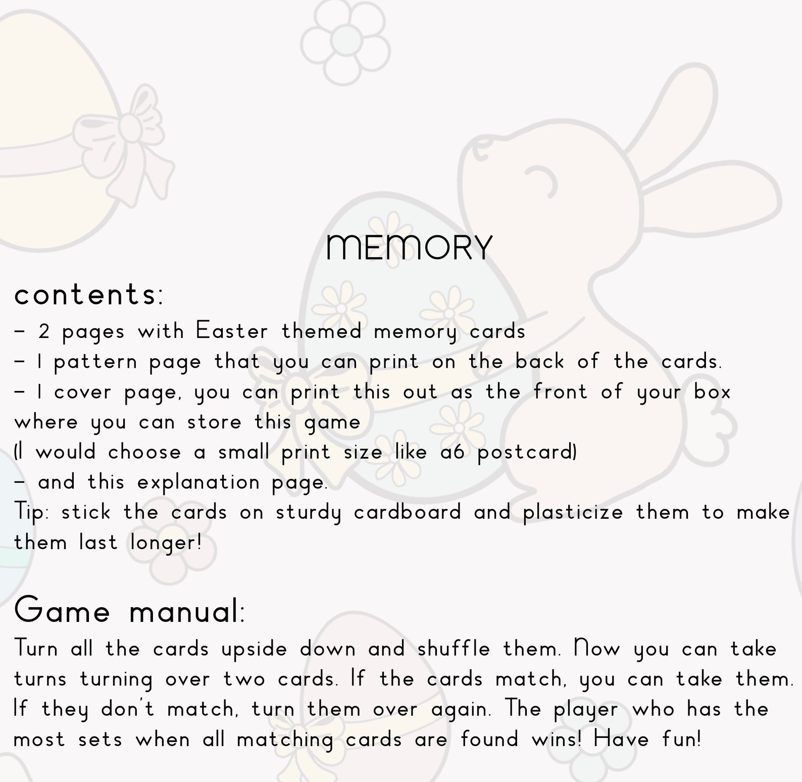 Paas Memory spelletje om zelf uit te printen | Sale | diy spel ...