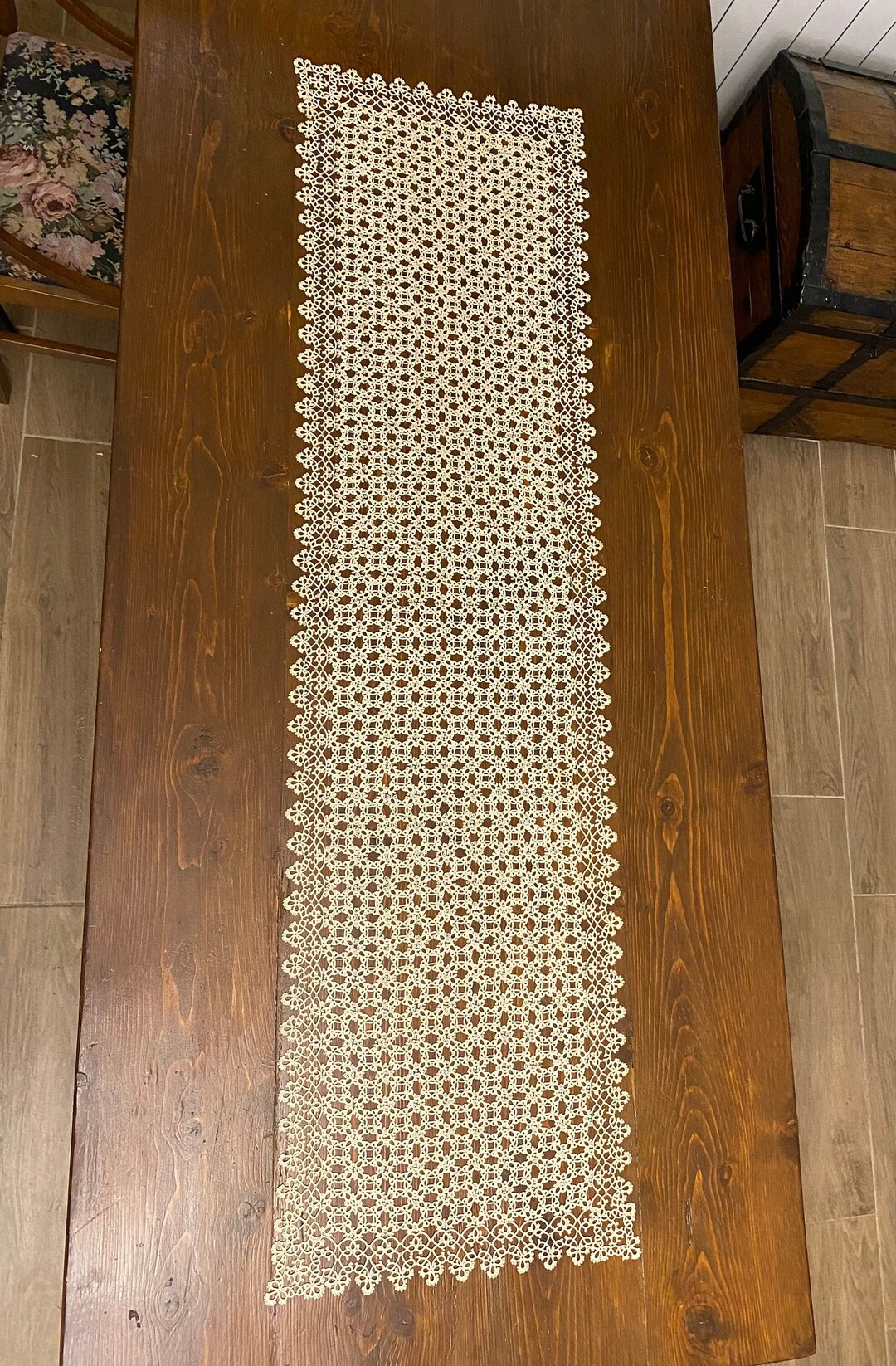 Tatting Doily for Large Table 140x38 HANDMADE - Etsy