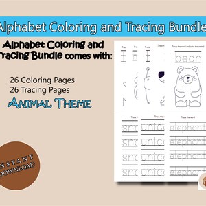 Alphabet Coloring and Tracing Bundle tracing Letters and Coloring ...