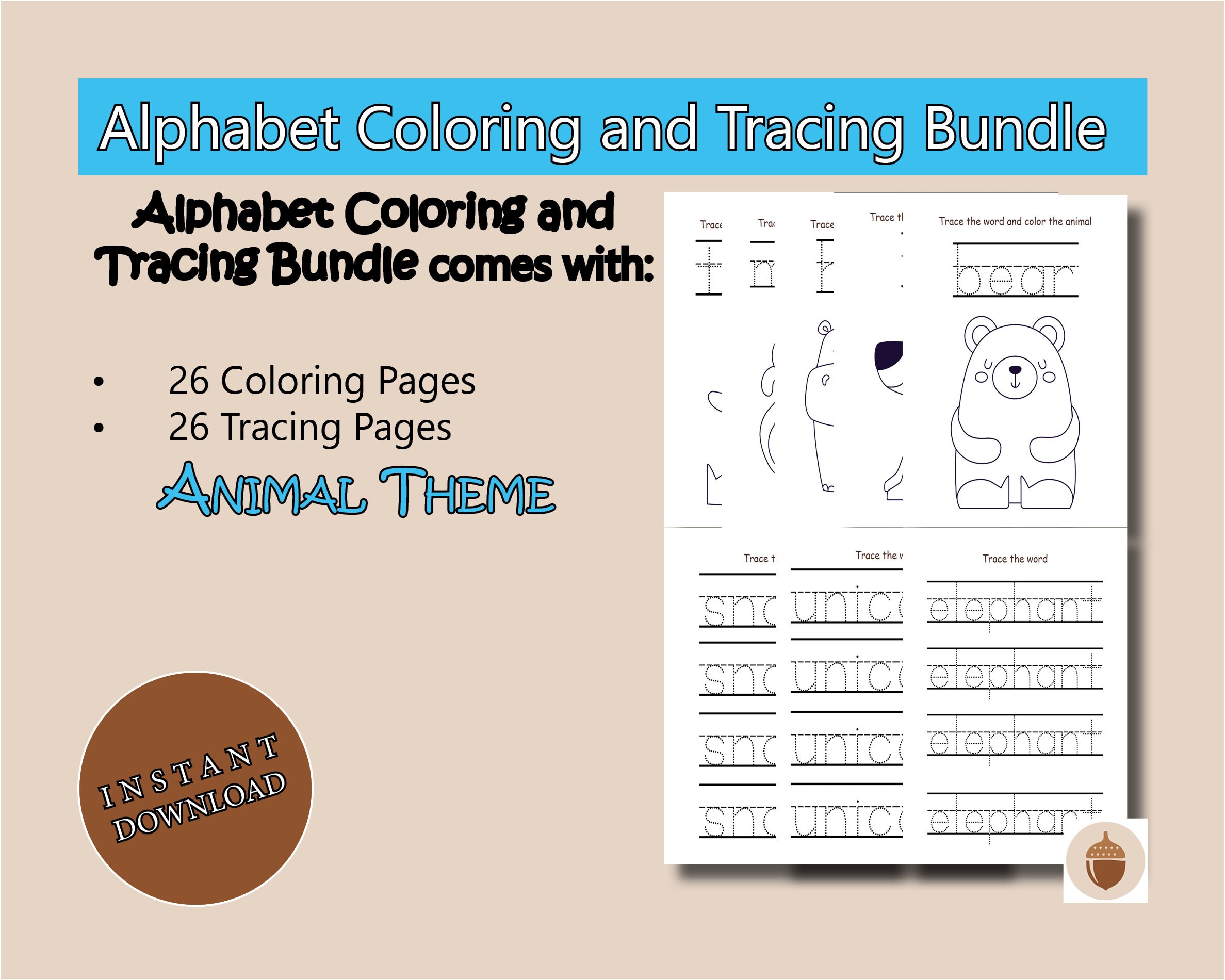 Alphabet Coloring and Tracing Bundle tracing Letters and Coloring ...