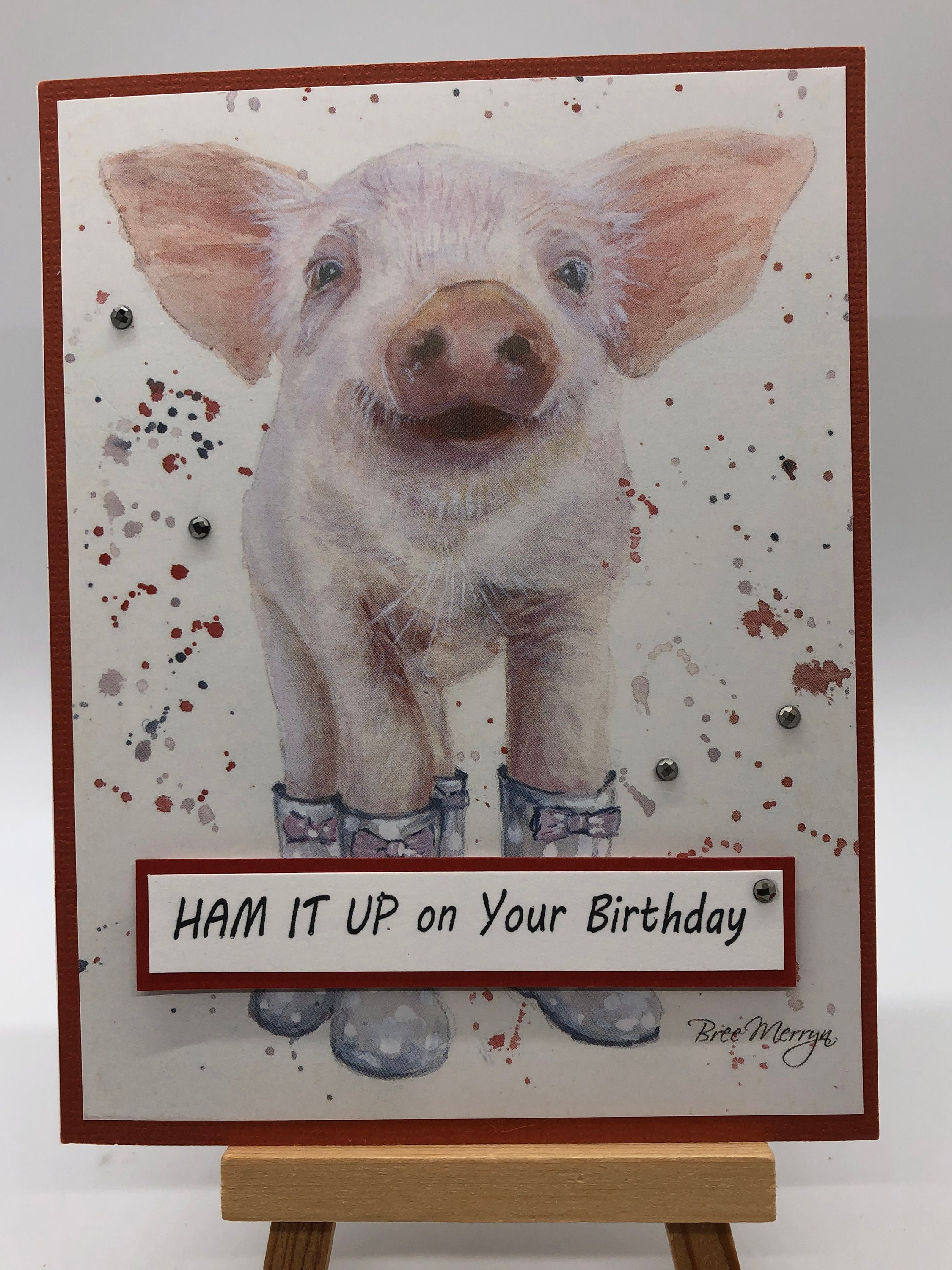 Pig Birthday Cards With Envelopes Set of 4 Handmade - Etsy