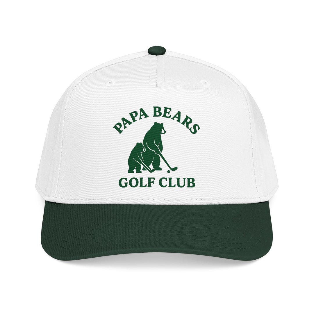 Papa Bears Golf Club Cap | Baseball Hat With Bear Golfer Logo - Etsy