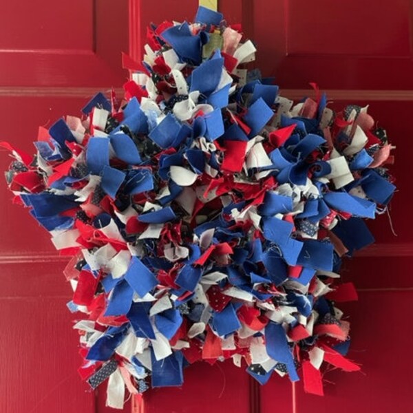 Patriotic Rag Wreath - Etsy