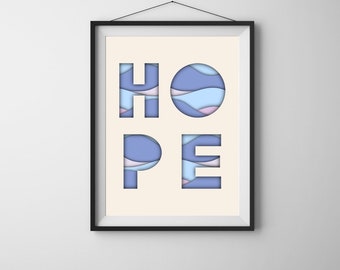 Hope Poster Printable Modern Wall Art Digital Download - Etsy