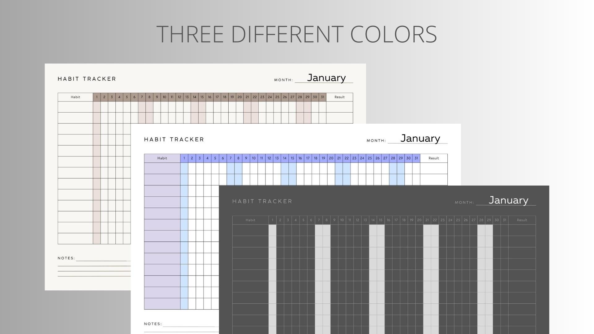 Printable Monthly Habit Tracker, Digital Template, Instant Download PDF ...