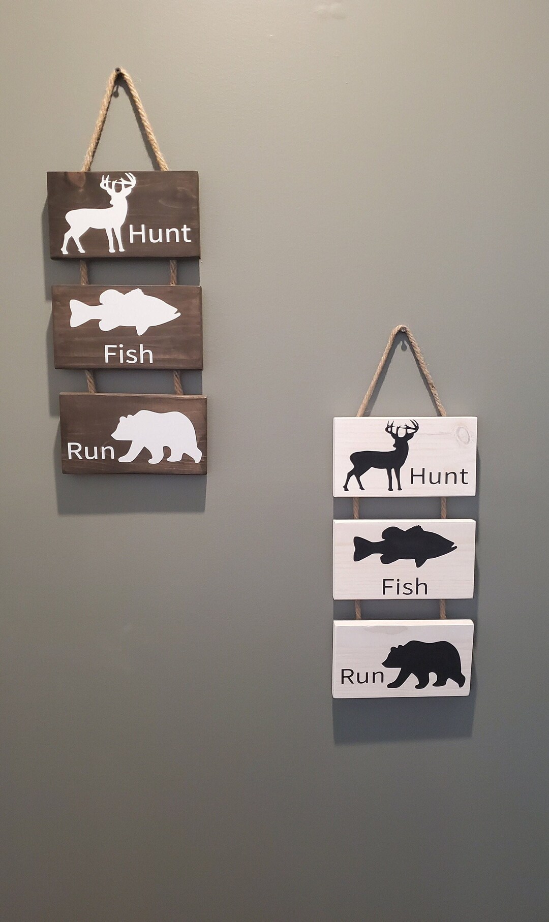 Hunting and Fishing Wood Sign, Wall Decor for Cabin, Lakehouse, Home ...