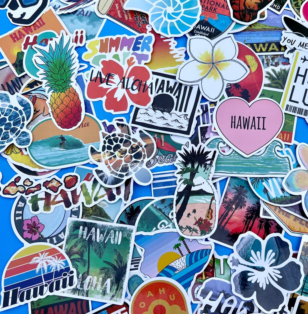 Hawaiian Tropical Vacation Random Selection of 10 Stickers Waterproof ...