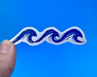 Ocean Sunset Sticker, Beach Sticker Pack, Make Waves Decal, Retro ...