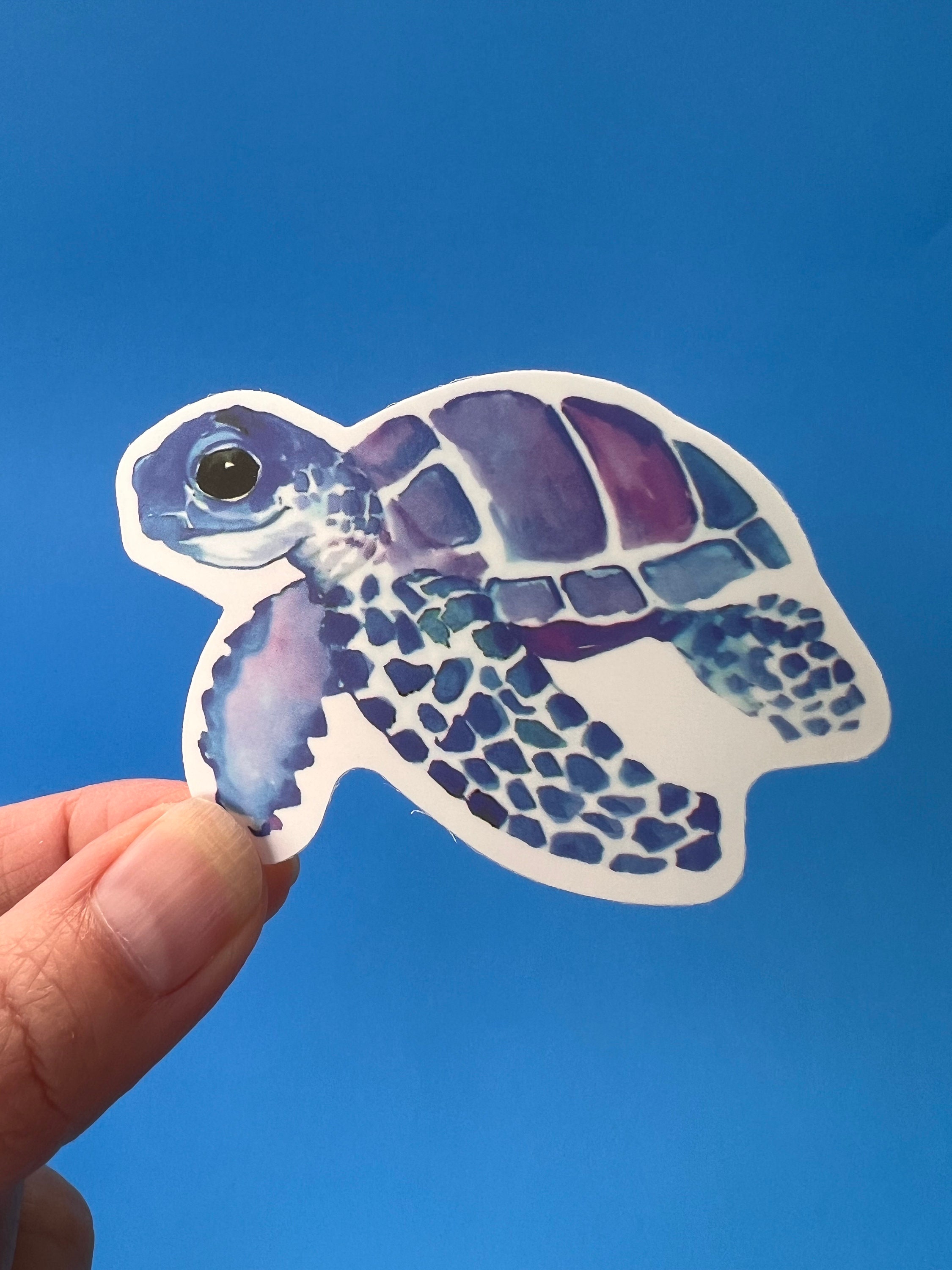 Blue Purple Sea Turtle Vinyl Sticker Decal Water Bottle Sticker Yeti ...