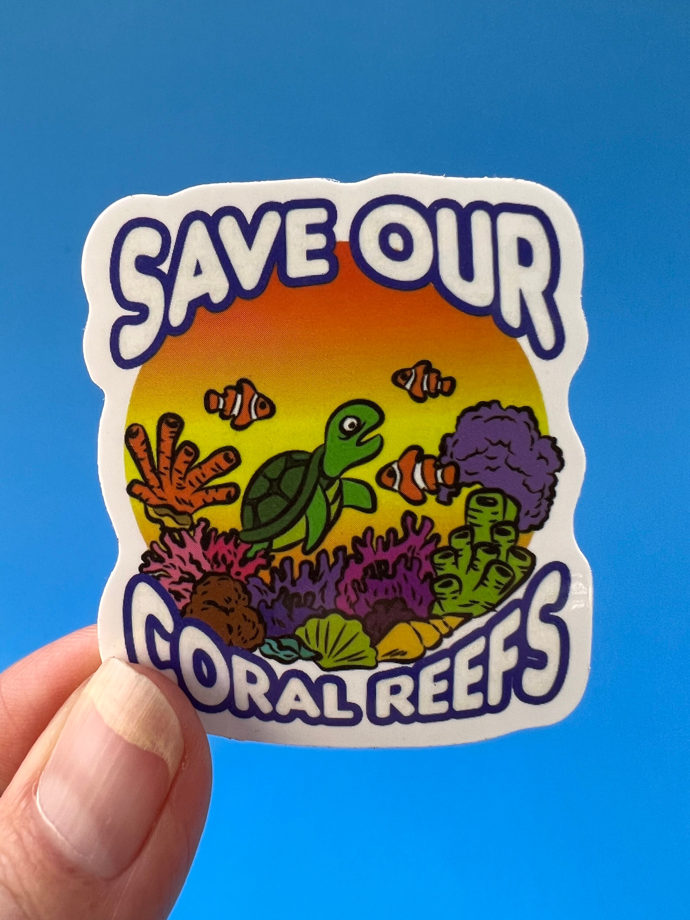 Save Our Coral Reefs Water Bottle Sticker Yeti Sticker Laptop Sticker ...