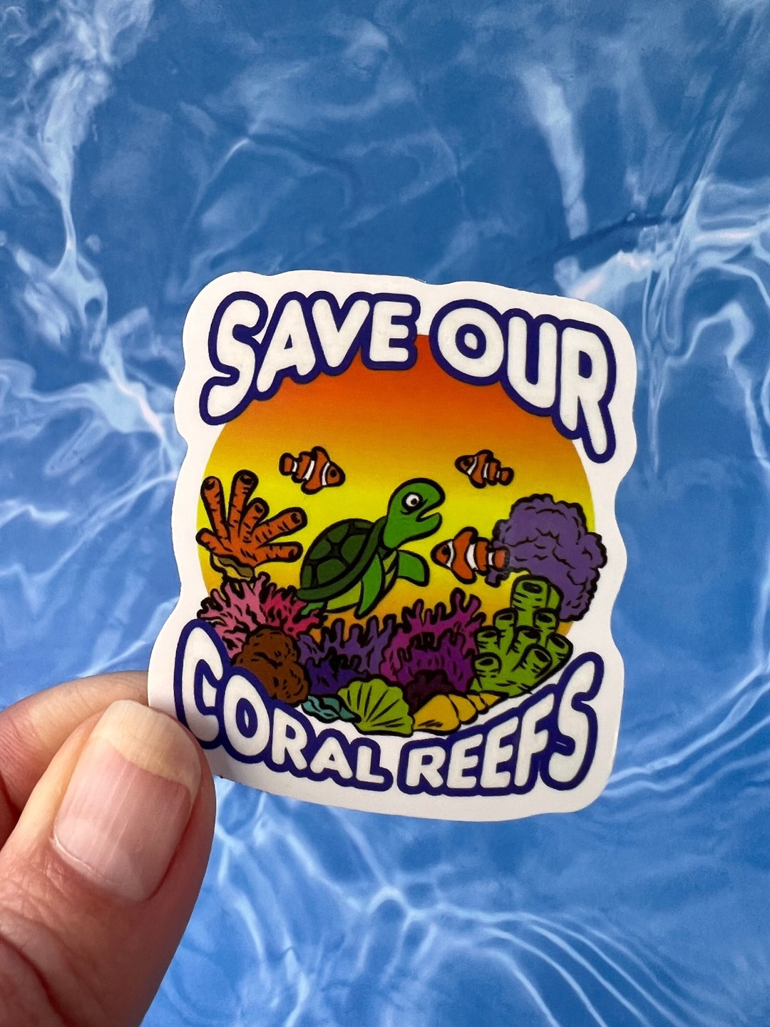 Save Our Coral Reefs Water Bottle Sticker Yeti Sticker Laptop Sticker ...