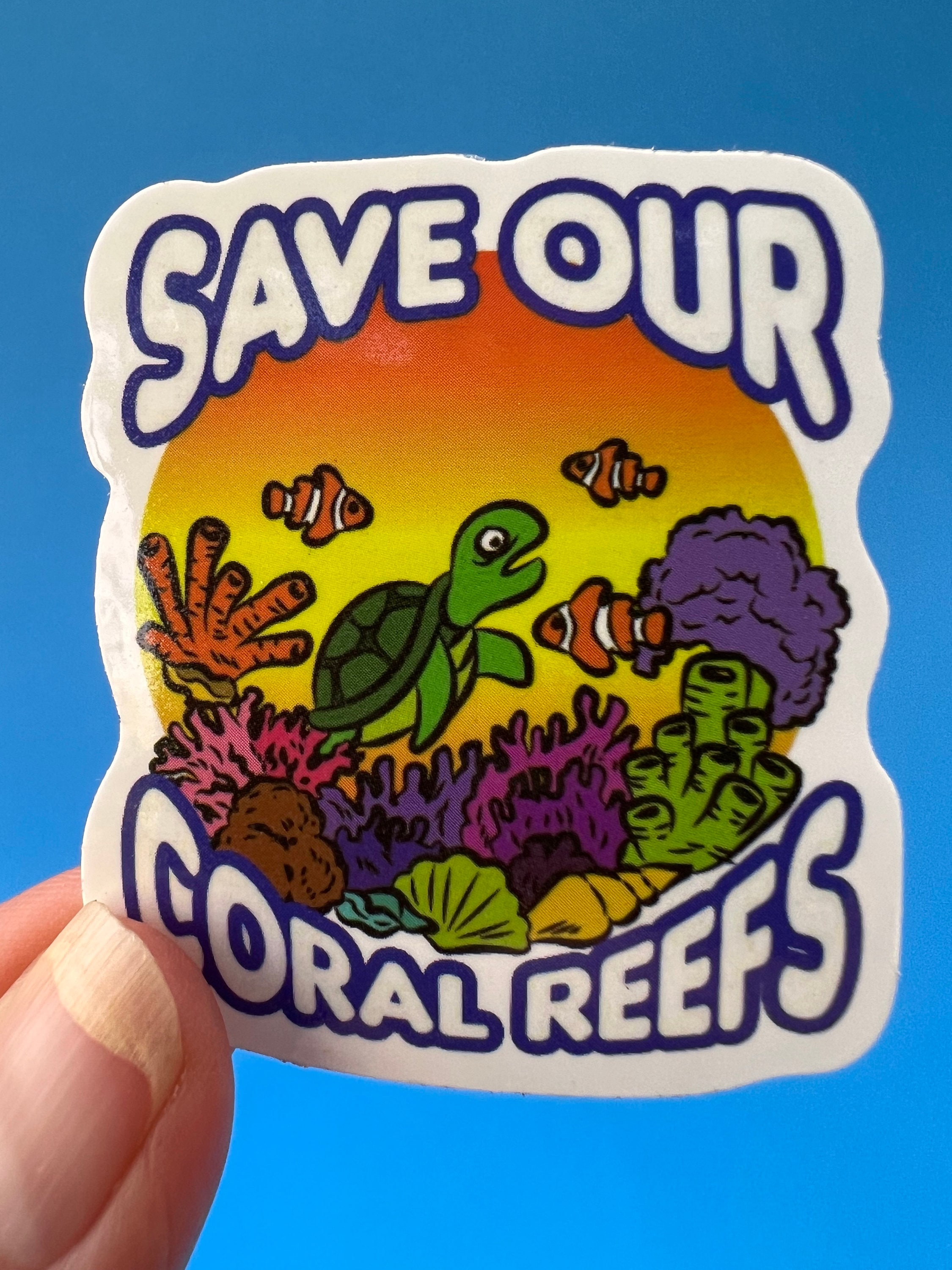Save Our Coral Reefs Water Bottle Sticker Yeti Sticker Laptop Sticker ...