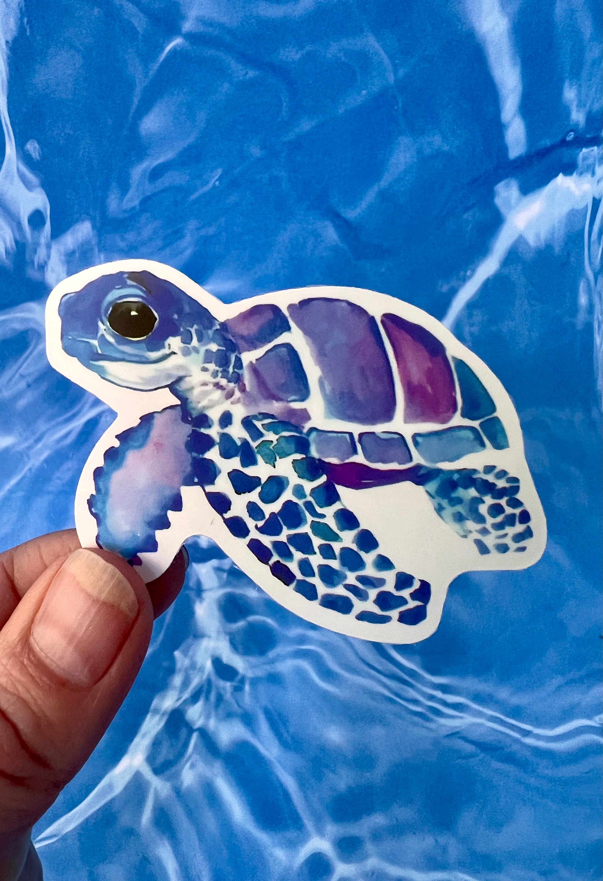 Blue Purple Sea Turtle Vinyl Sticker Decal Water Bottle Sticker Yeti ...