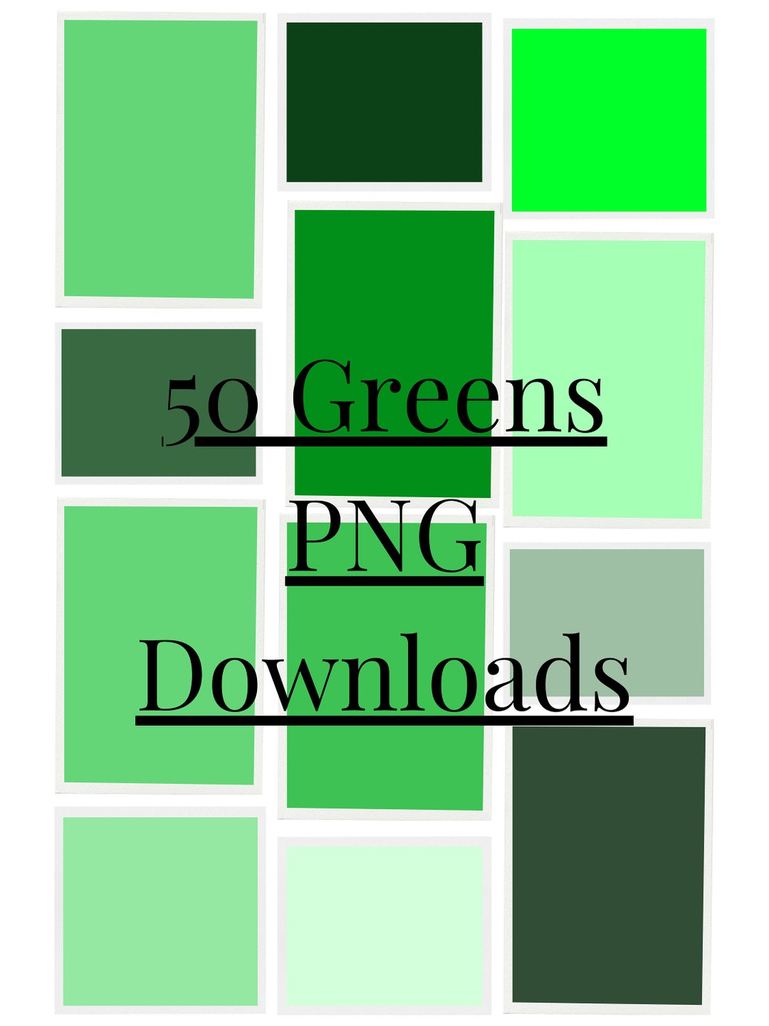 50 Different Greens, Downloads, Unique Original Green Printables, PNG ...