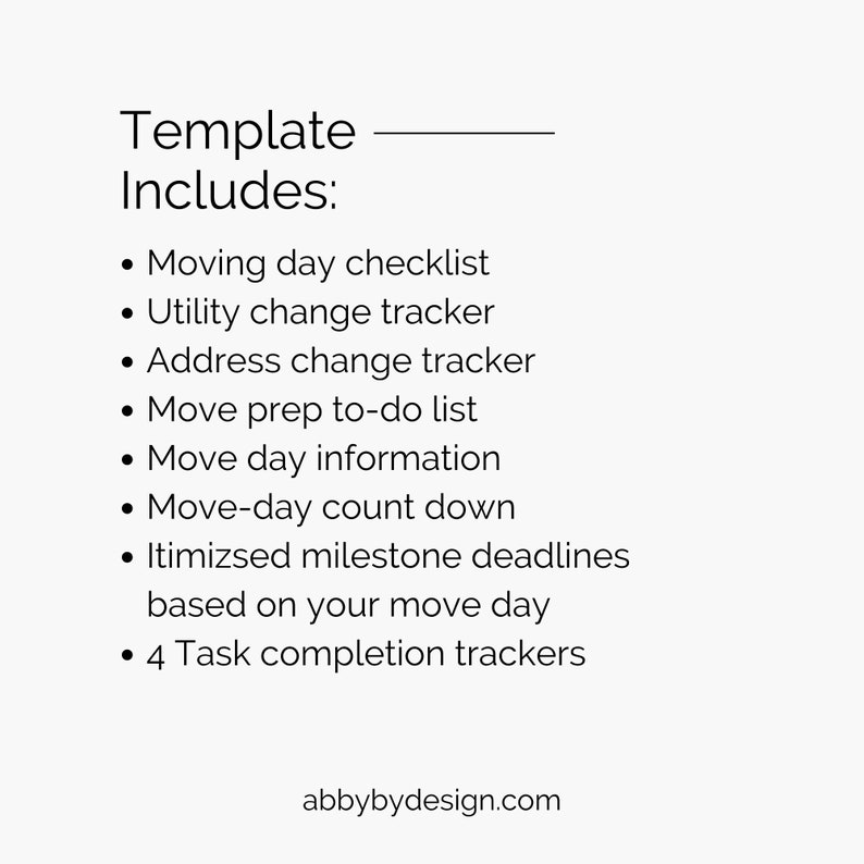 Moving Dashboard Tracker: Google Sheets Planner (digital Download) - Etsy