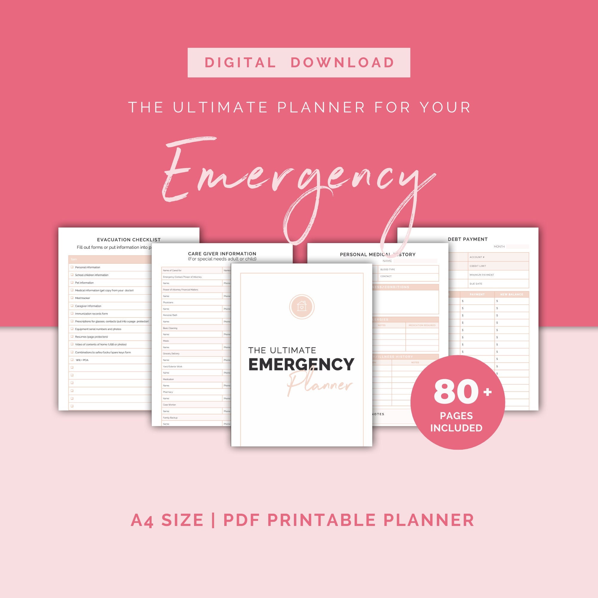 Emergency Binder Printable, End of Life Planner, Just in Case of ...