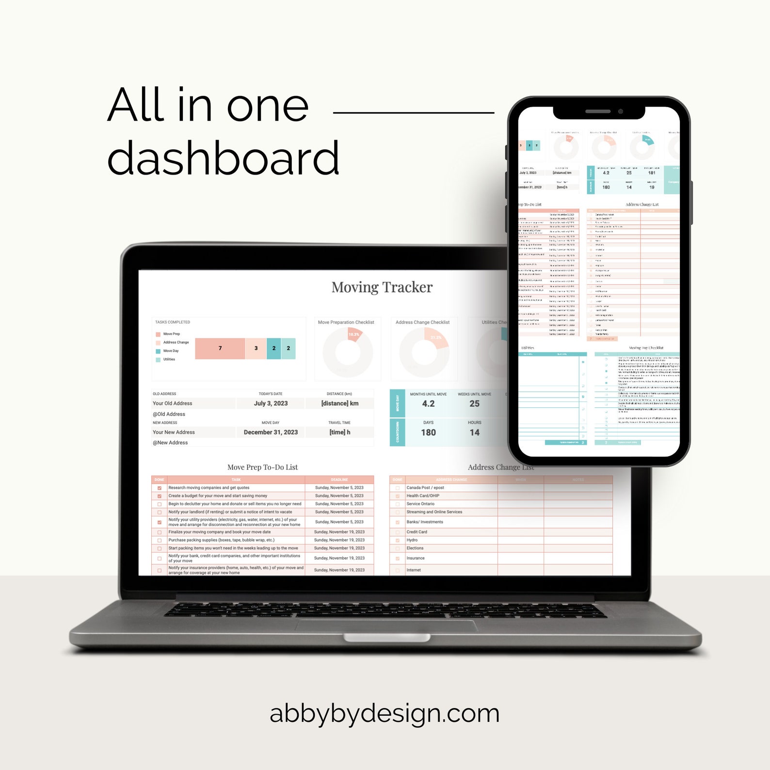 Moving Dashboard Tracker: Google Sheets Planner (digital Download) - Etsy