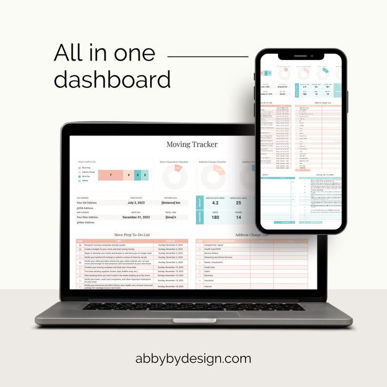 Moving Dashboard Tracker: Google Sheets Planner (digital Download) - Etsy
