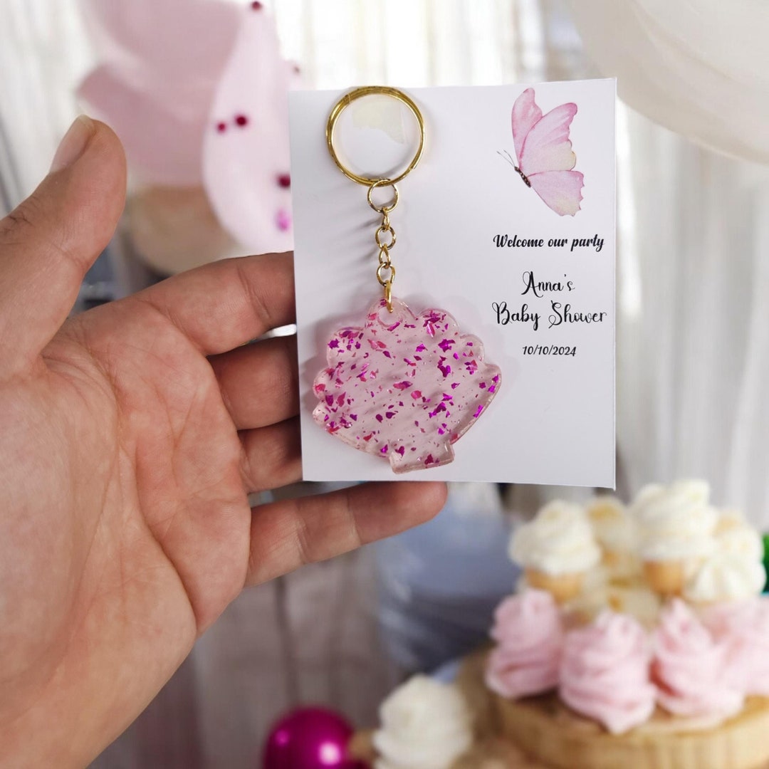 Personalized Baby Shower Keychain Favors, Custom Design Keychain ...