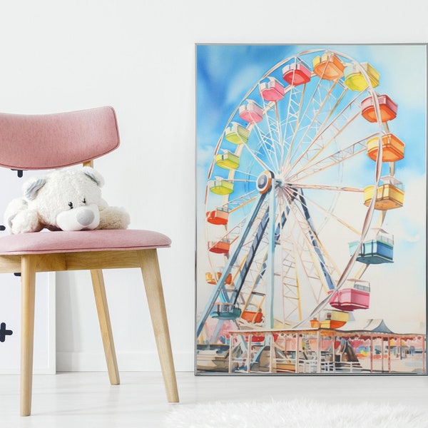 Ferris Wheel Print - Etsy