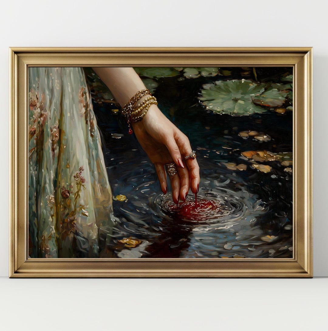 Lady Macbeth Bloody Hands Painting Dark Gothic Home Decor, Dark ...