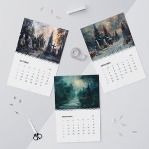 2025 Gothic Graveyards Art Calendar Wall Calendar, Vintage Gothic ...
