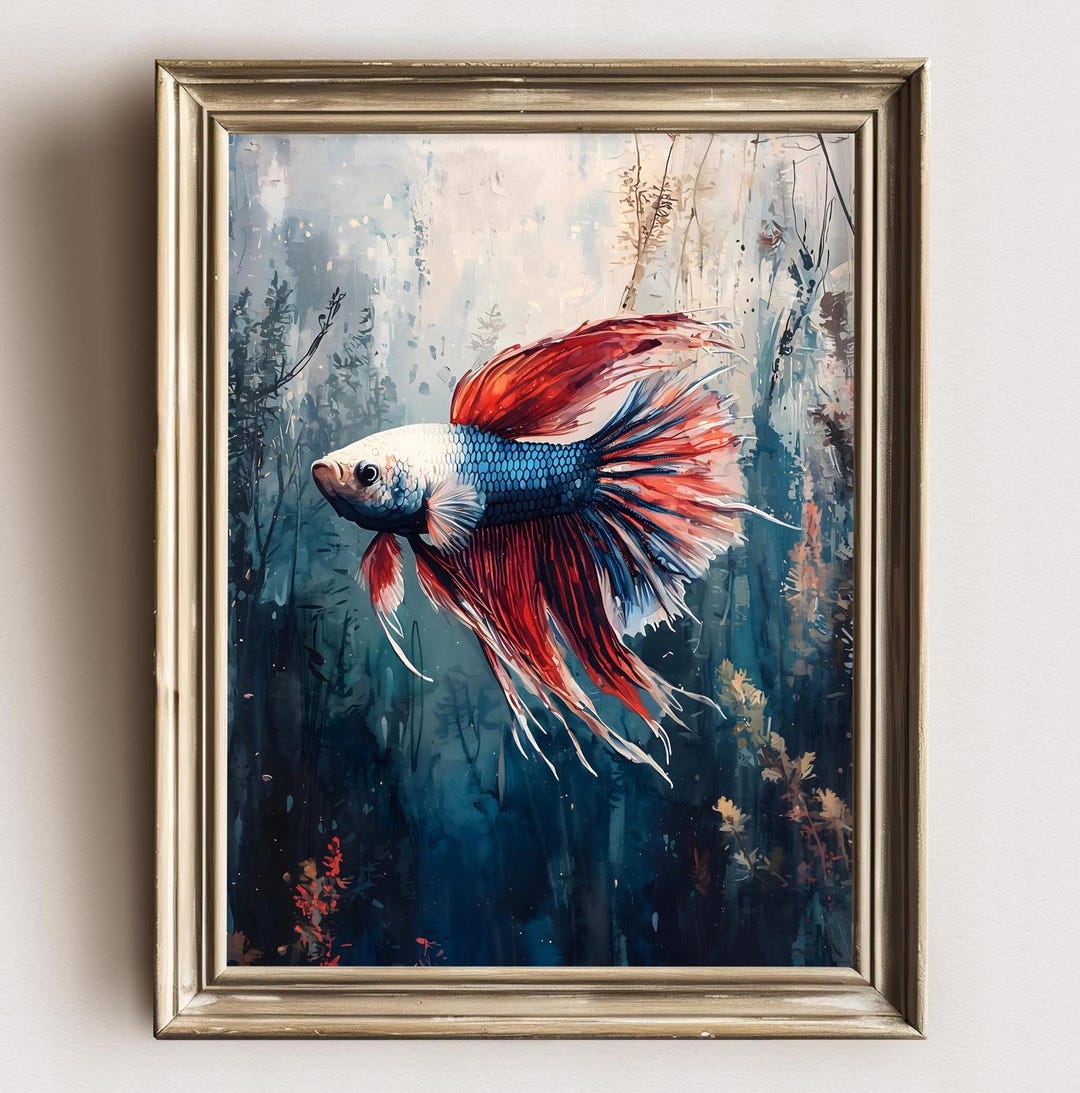 Aquarell Betta Fisch Painting Betta Fish Watercolor Print of Fish ...
