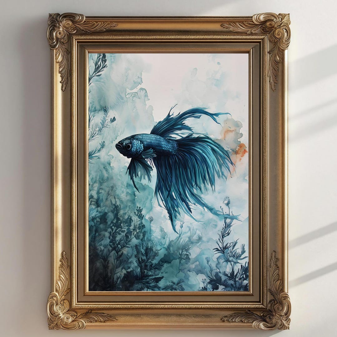 Aquarell Betta Fisch Painting Betta Fish Watercolor Print of Fish ...