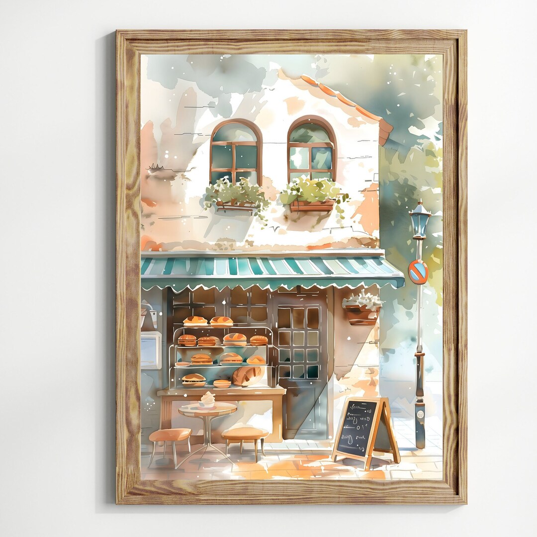 Bakery Art Print French Wall Art Parisian Home Decor Food Print Kitchen ...