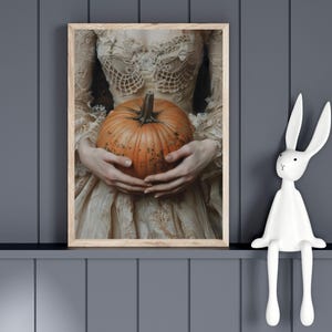 Pumpkin - Victorian Art Print Moody Halloween Painting, Vintage Print ...