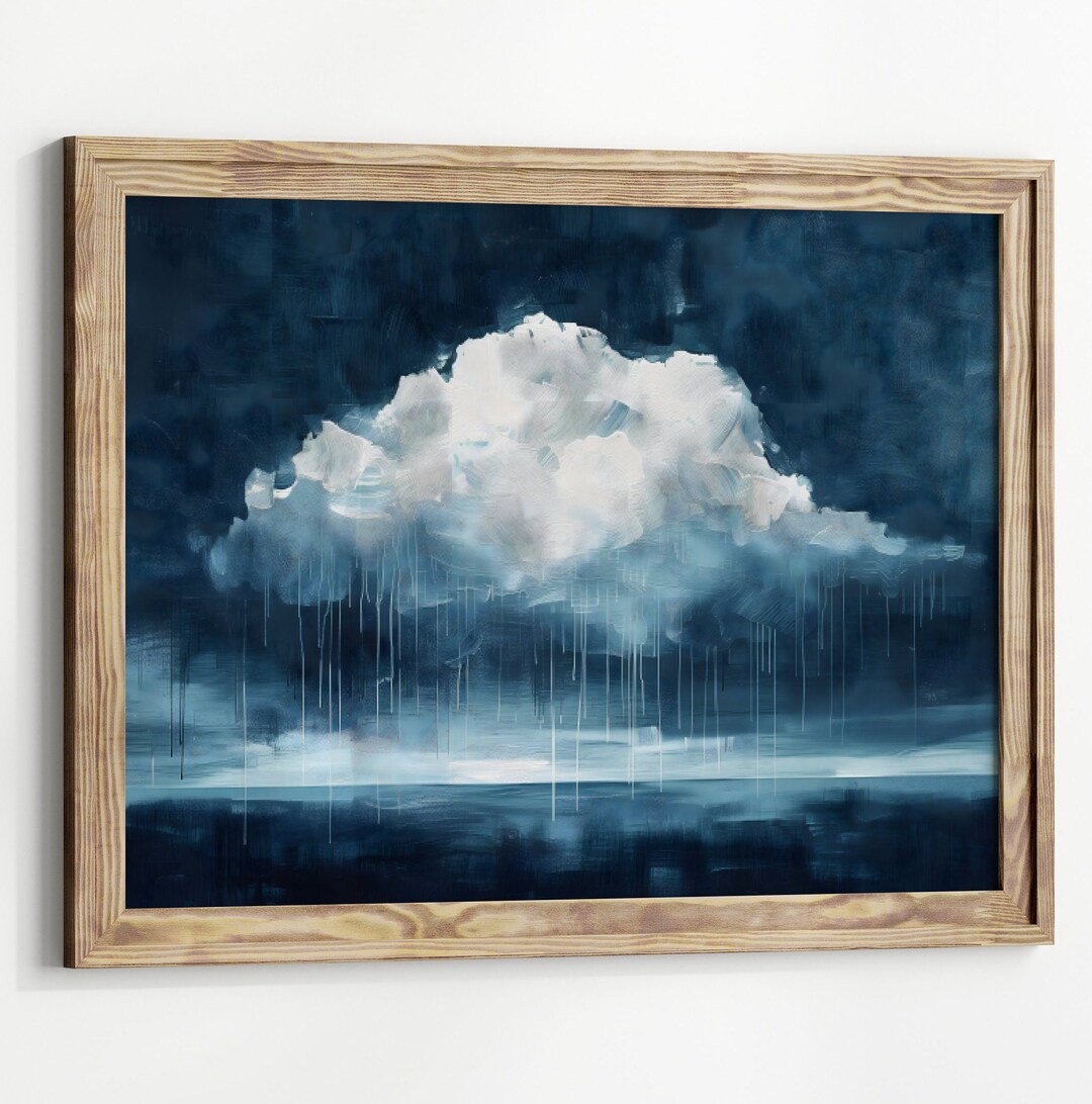 Moody Rain Cloud Painting Wall Art Dark Academia Print Moody Dark ...