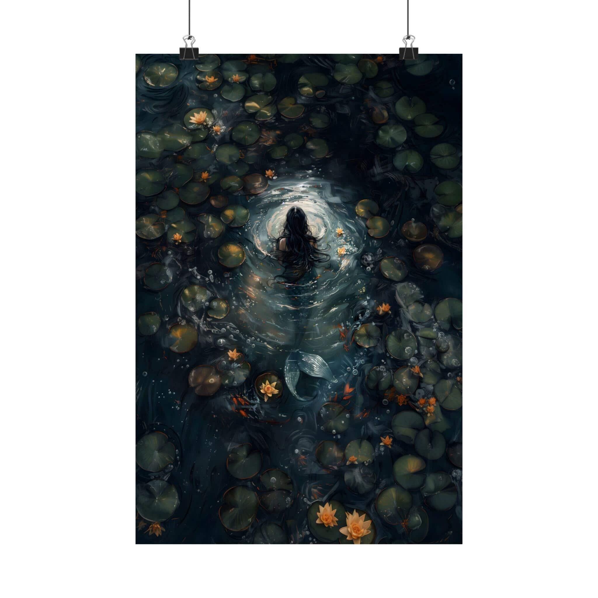 Mermaid Dark Academia Print - the Lake, Goth Moody Victorian Wall Art ...