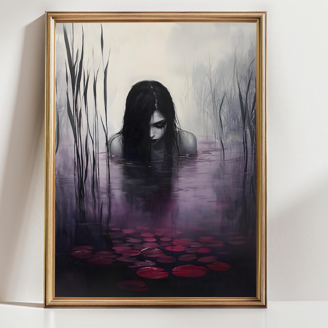 Nymph, Moody Dark Academia Print - the Lake, Goth Moody Victorian Wall ...