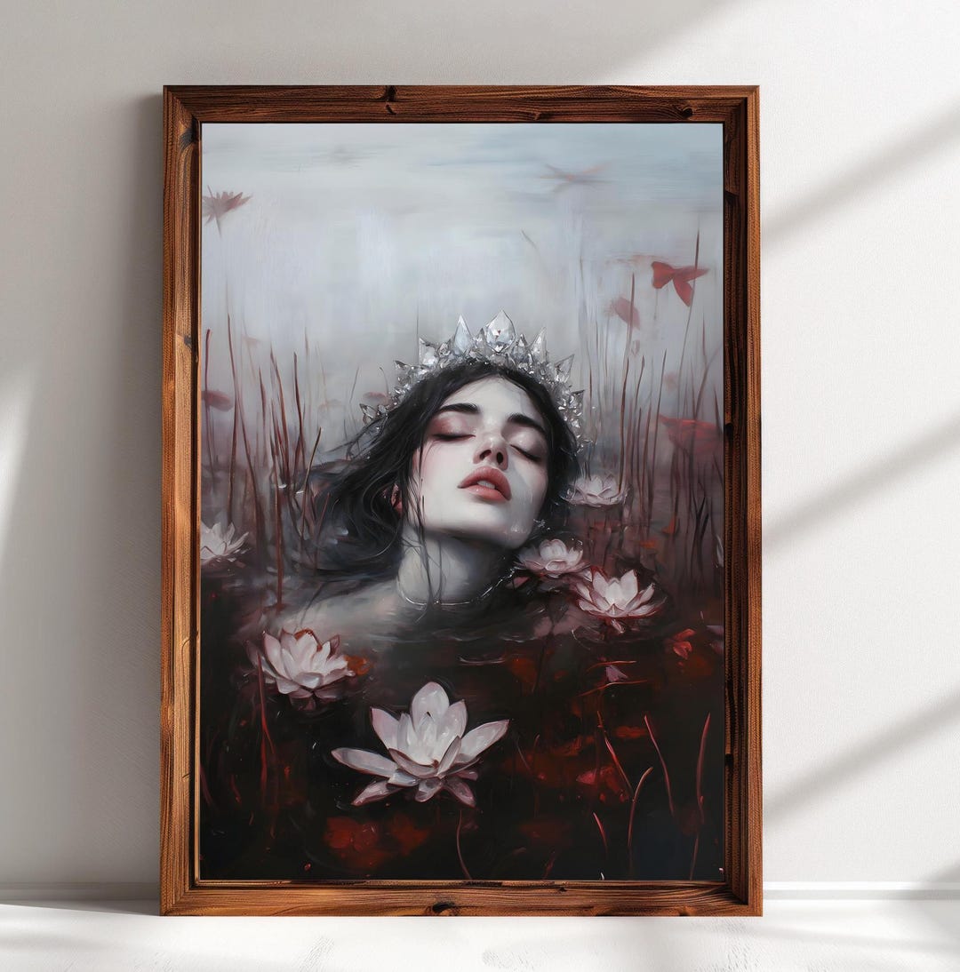 Nymph, Moody Dark Academia Print the Lake, Goth Moody Victorian Wall ...