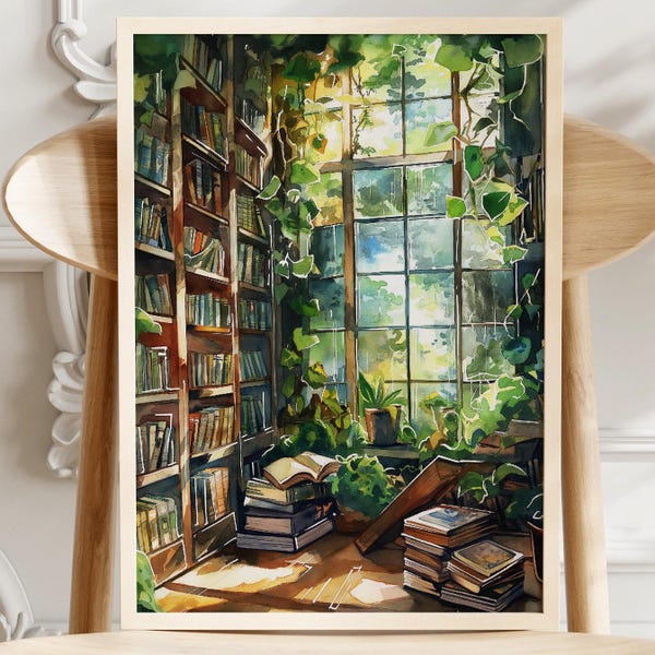Library Art - Etsy